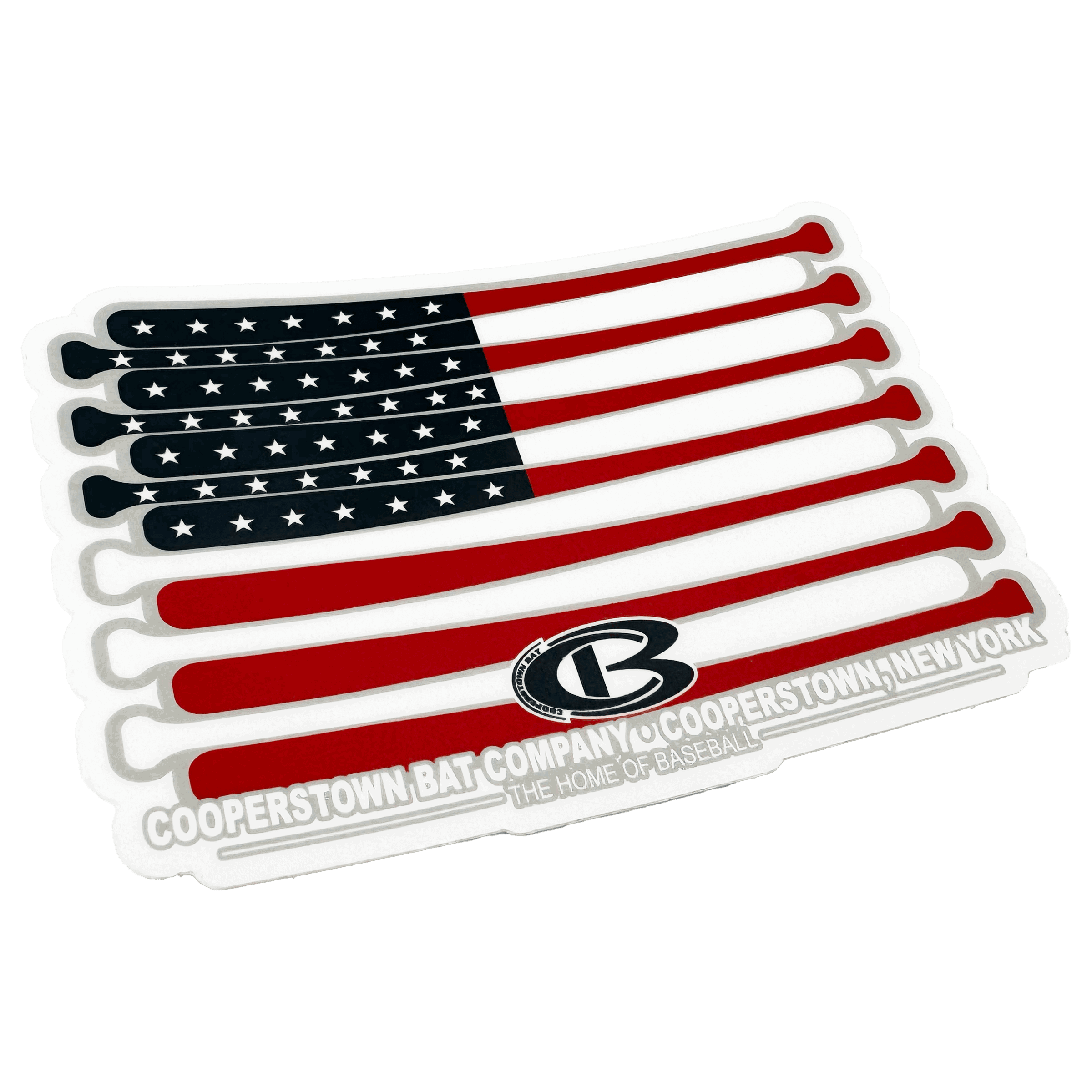 Cooperstown Bat - American Bat Flag Sticker - Cooperstown Bat