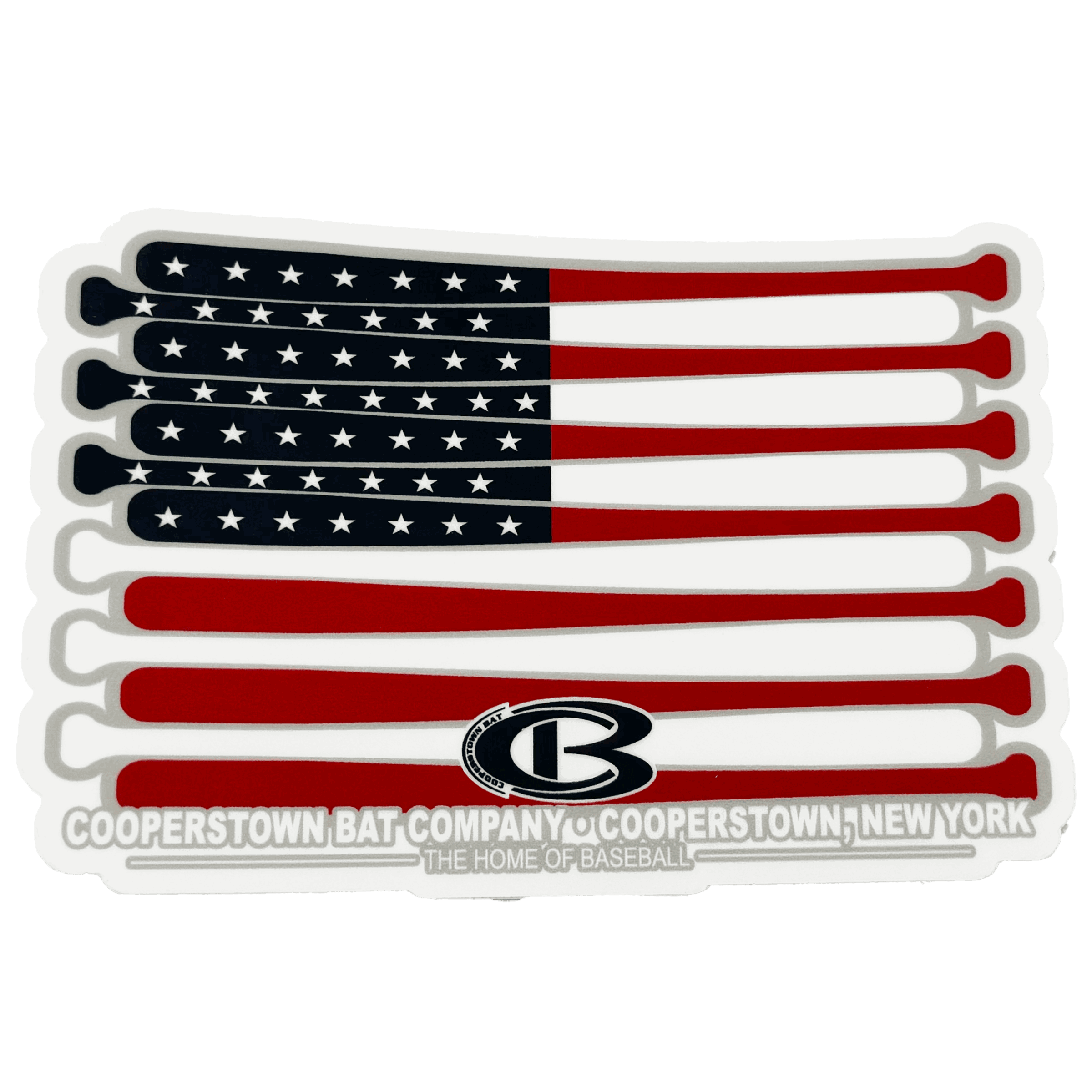 Cooperstown Bat - American Bat Flag Sticker - Cooperstown Bat